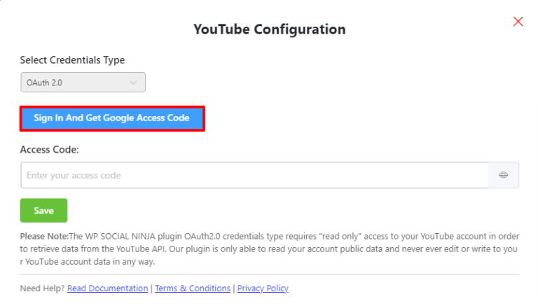 YouTube Configuration | YouTube Feeds | WP Social Ninja